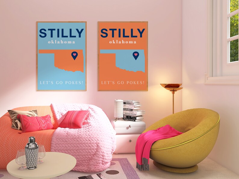 Oklahoma State University Wall Art | Dorm Wall Decor | OSU Poster ...