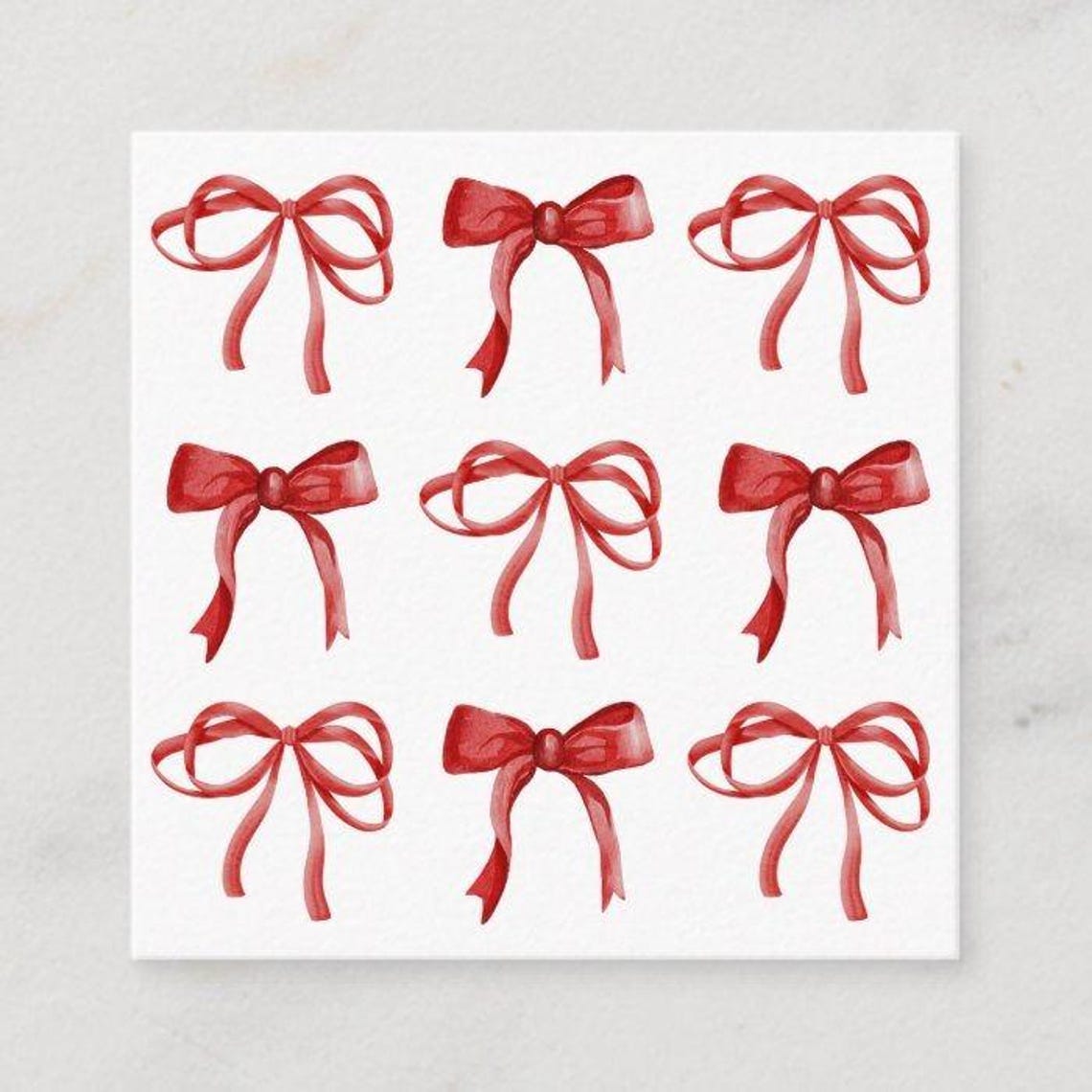Christmas Gift Tag | Holiday Gift Tag | Red Bows | Ribbon Gift Tag ...
