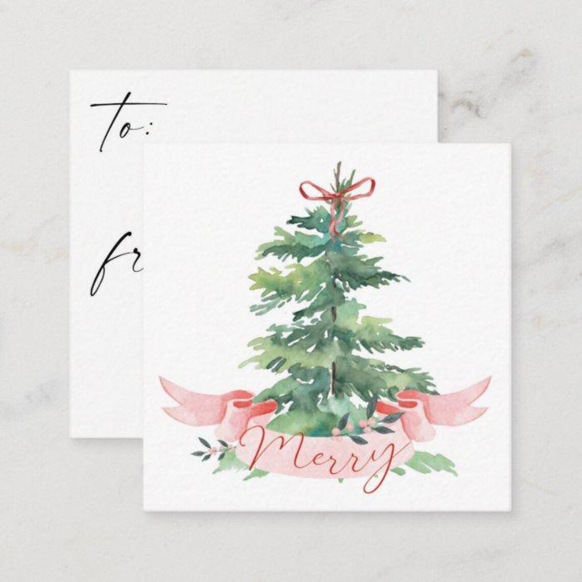 Christmas Gift Tag | Holiday Gift Tag | Red Bows | Ribbon Gift Tag ...