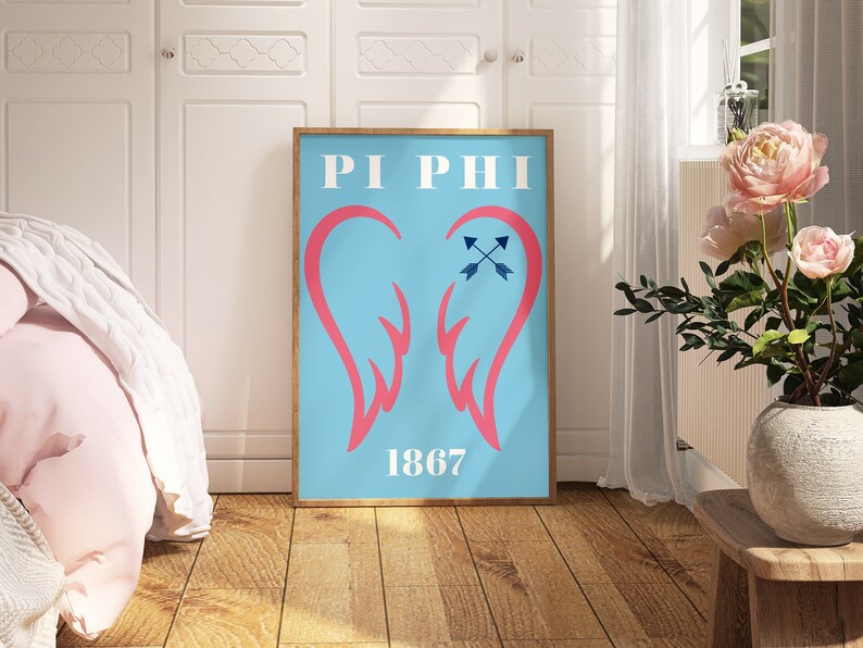 Pi Beta Phi Wall Print Printable Digital Download Pi Phi Angel Wings ...