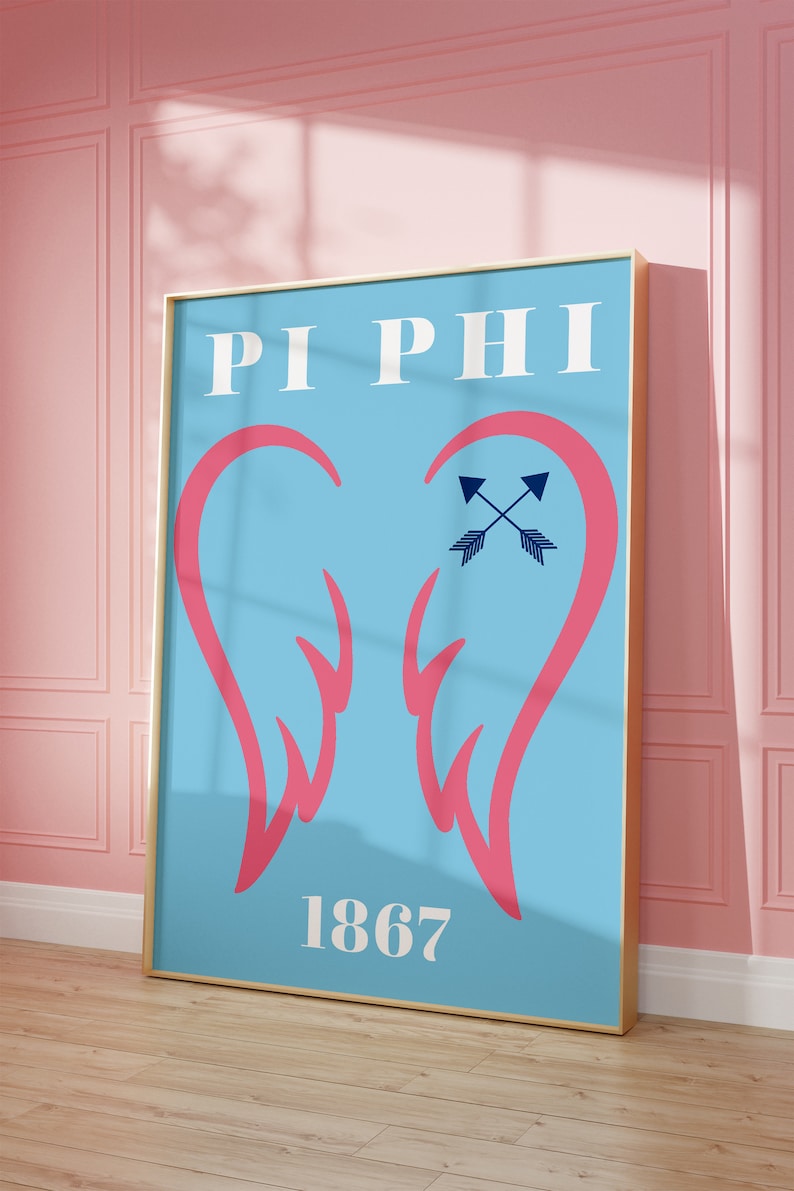 Pi Beta Phi Wall Print Printable Digital Download Pi Phi Angel Wings ...
