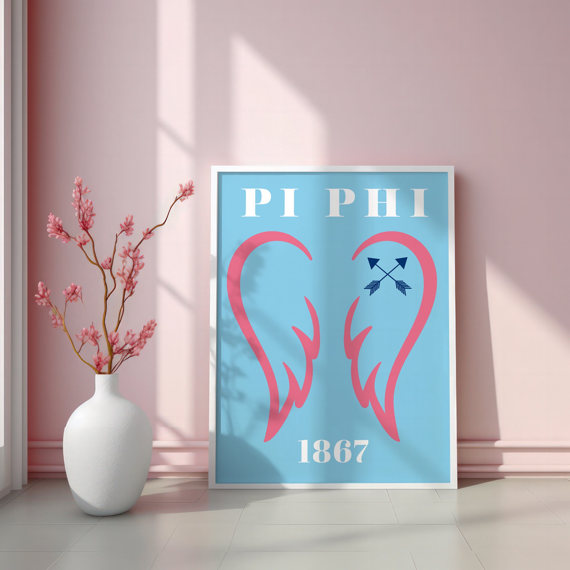 Pi Beta Phi Wall Print Printable Digital Download Pi Phi Angel Wings ...