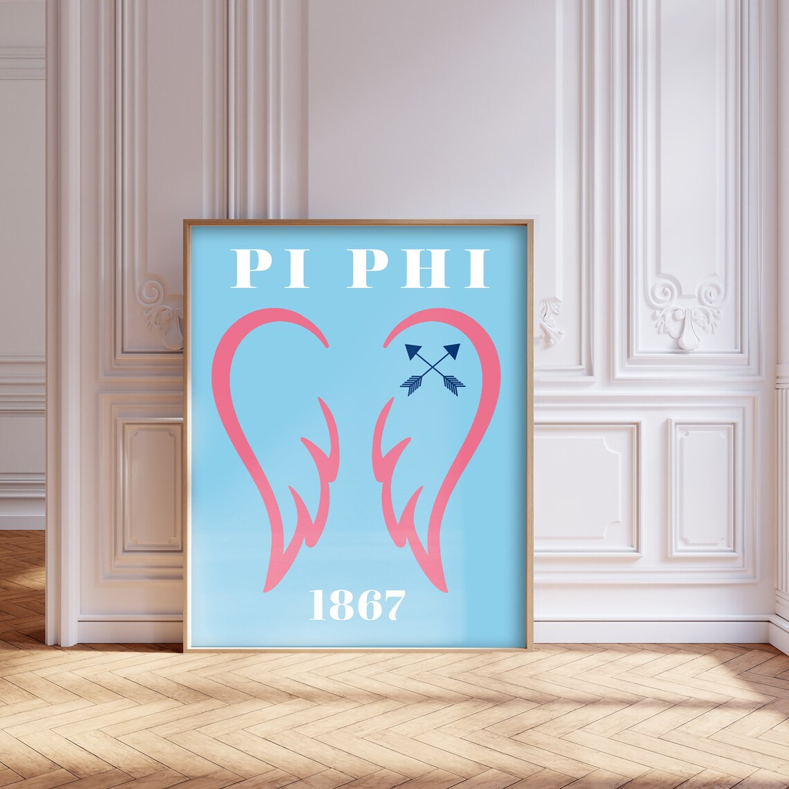 Pi Beta Phi Wall Print Printable Digital Download Pi Phi Angel Wings ...