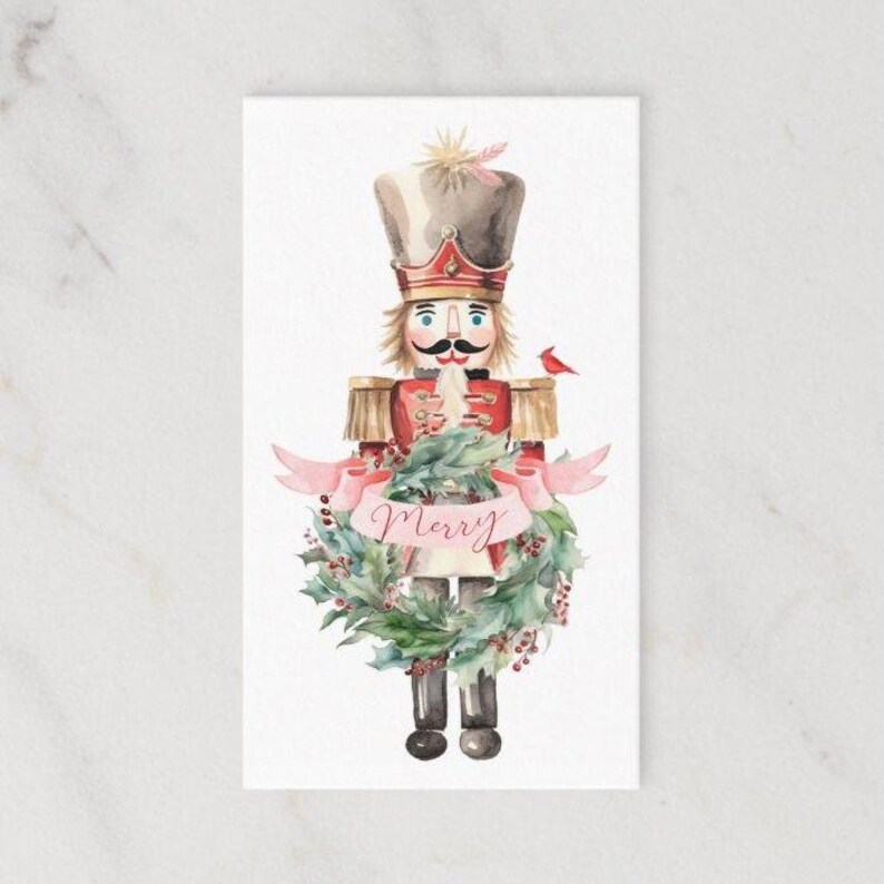 Christmas Gift Tag | Holiday Gift Tag | Nutcracker | Wreath Gift Tag ...