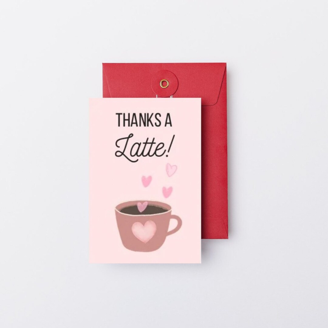 Thanks a Latte Printable Tag – Coffee Thank You Gift Tag – Instant ...