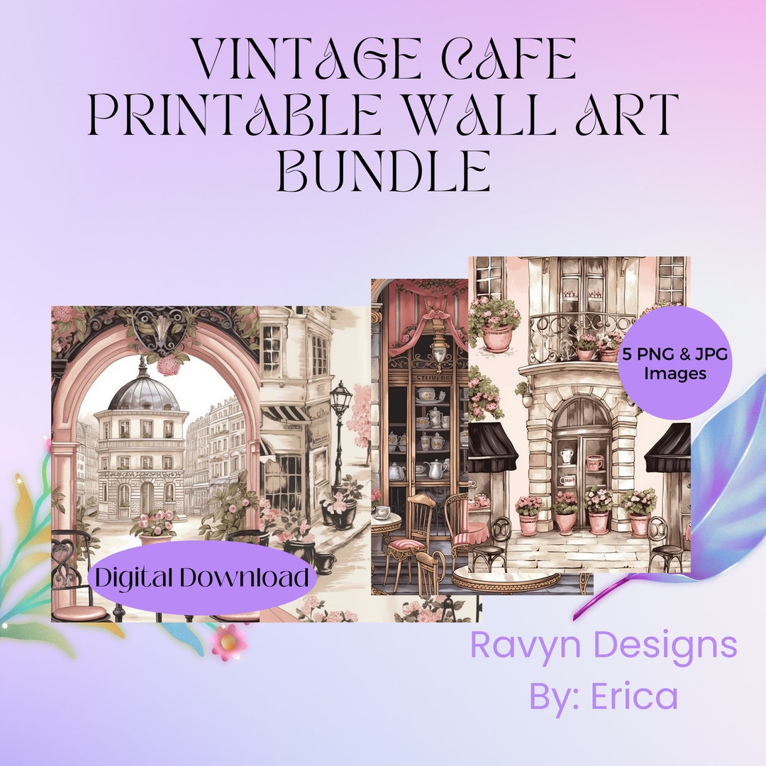 Vintage Café Wall Art, Café Wall Art, Artwork for Shops, Coffee Wall ...