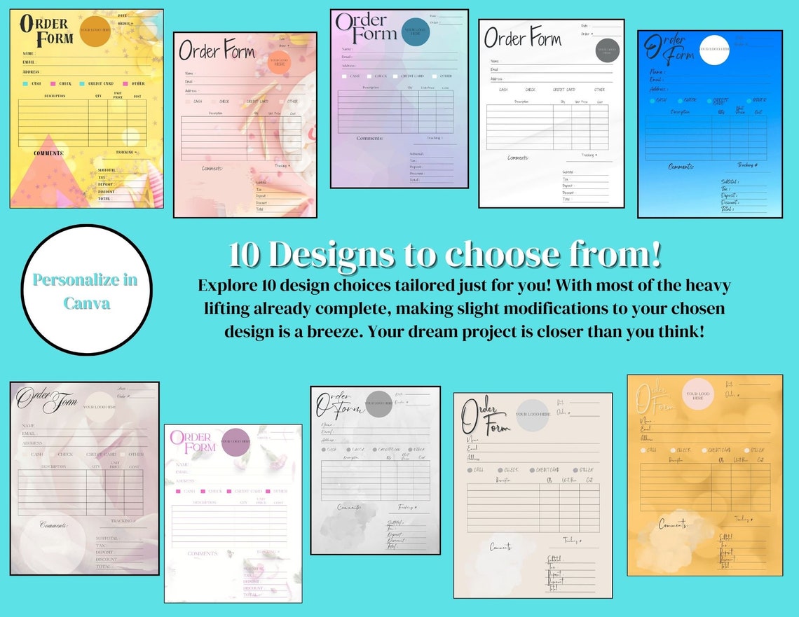Order Form Template, Custom Order Form, Order Form, Printable Craft ...