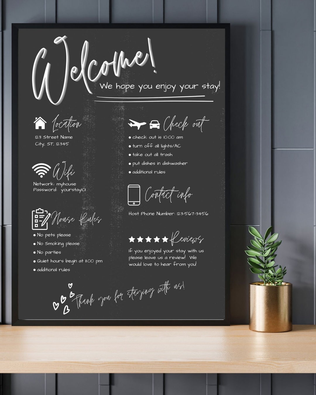 Welcome Sign for Air Bnb or Rental Hosts - Etsy