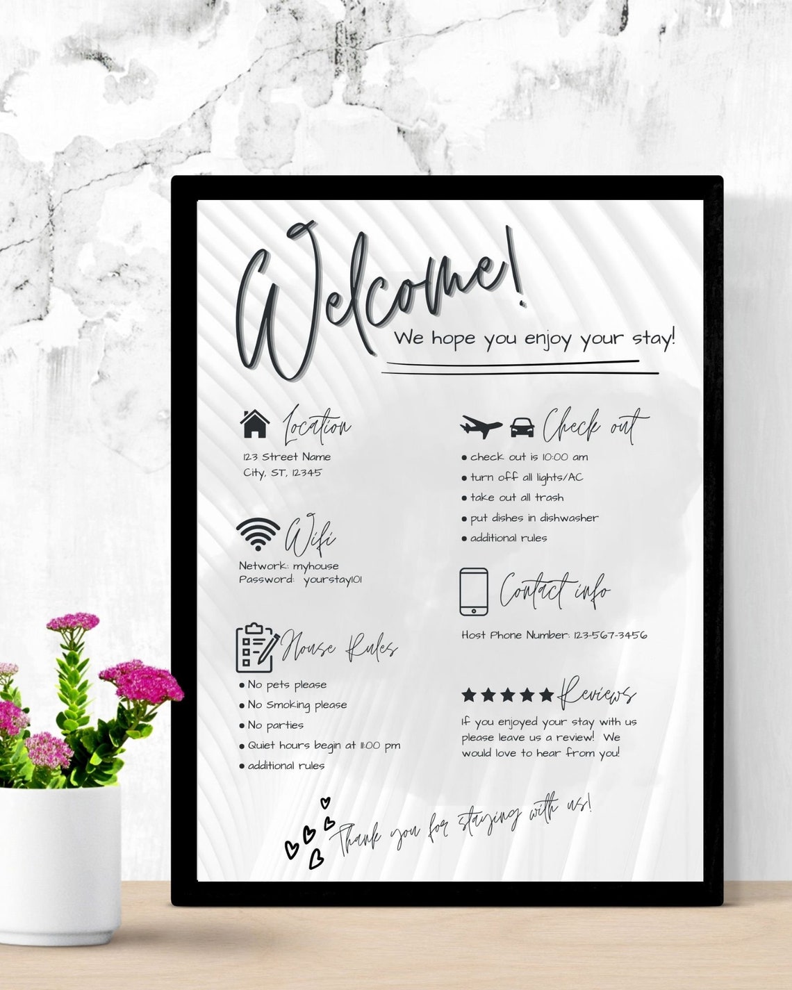 Welcome Sign for Air Bnb or Rental Hosts - Etsy