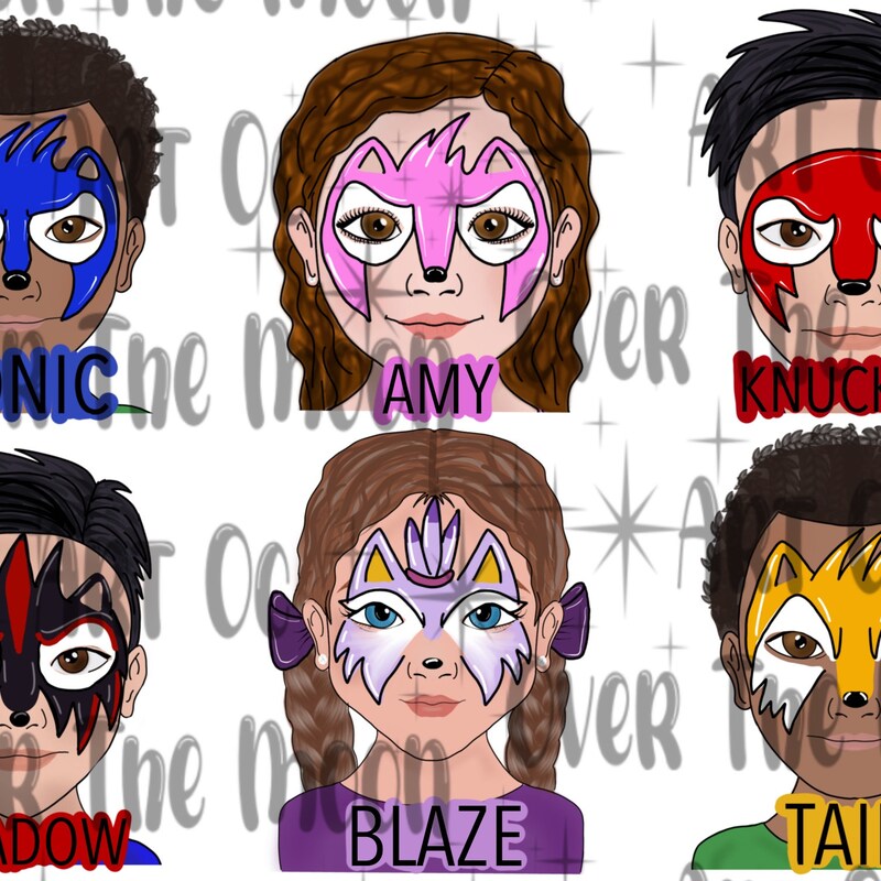 Sonic Hedgehog Face Paint - Etsy