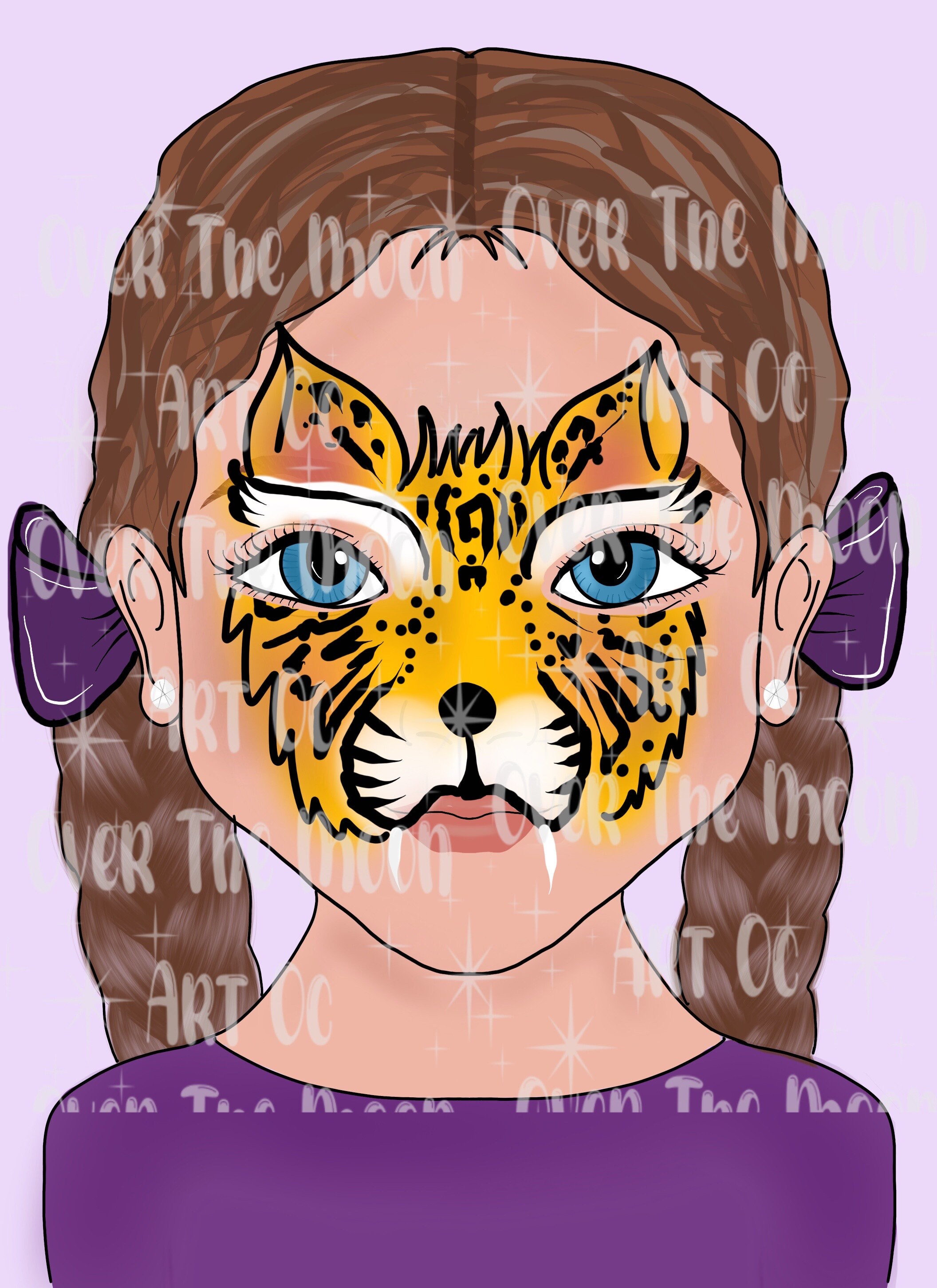 Face Painting Animal Menu Board Cat Dog Tiger Panda Fox Face Painting ...