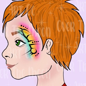 Boy Side Face Painting Template Blank Menu Digital - Etsy