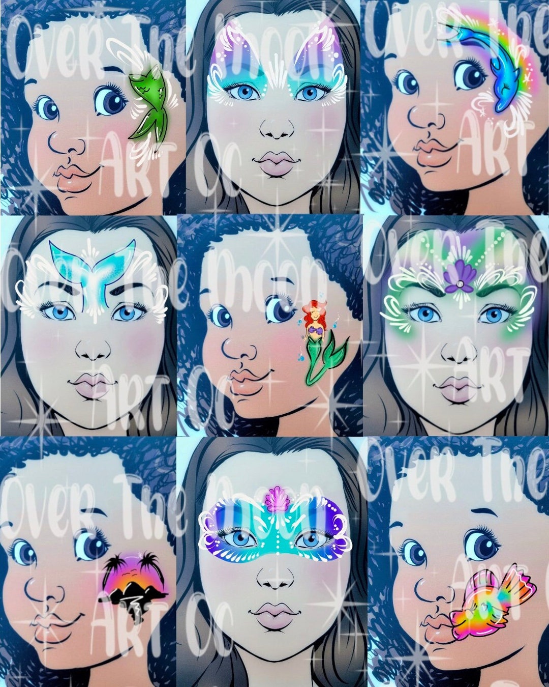 Mermaid Ocean Princess Face Painting Menu - Etsy