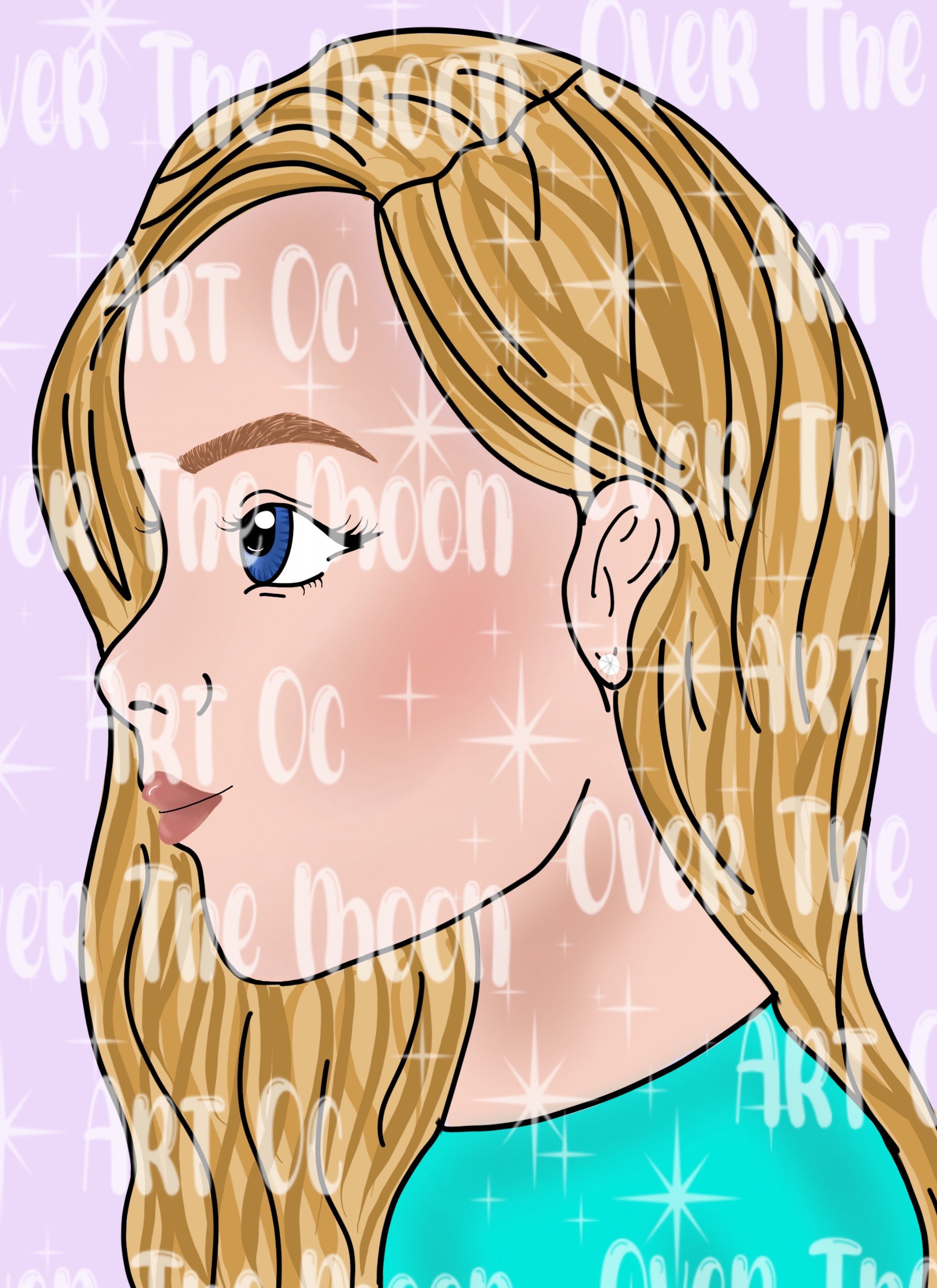 Female Girl Side Profile Template - Etsy