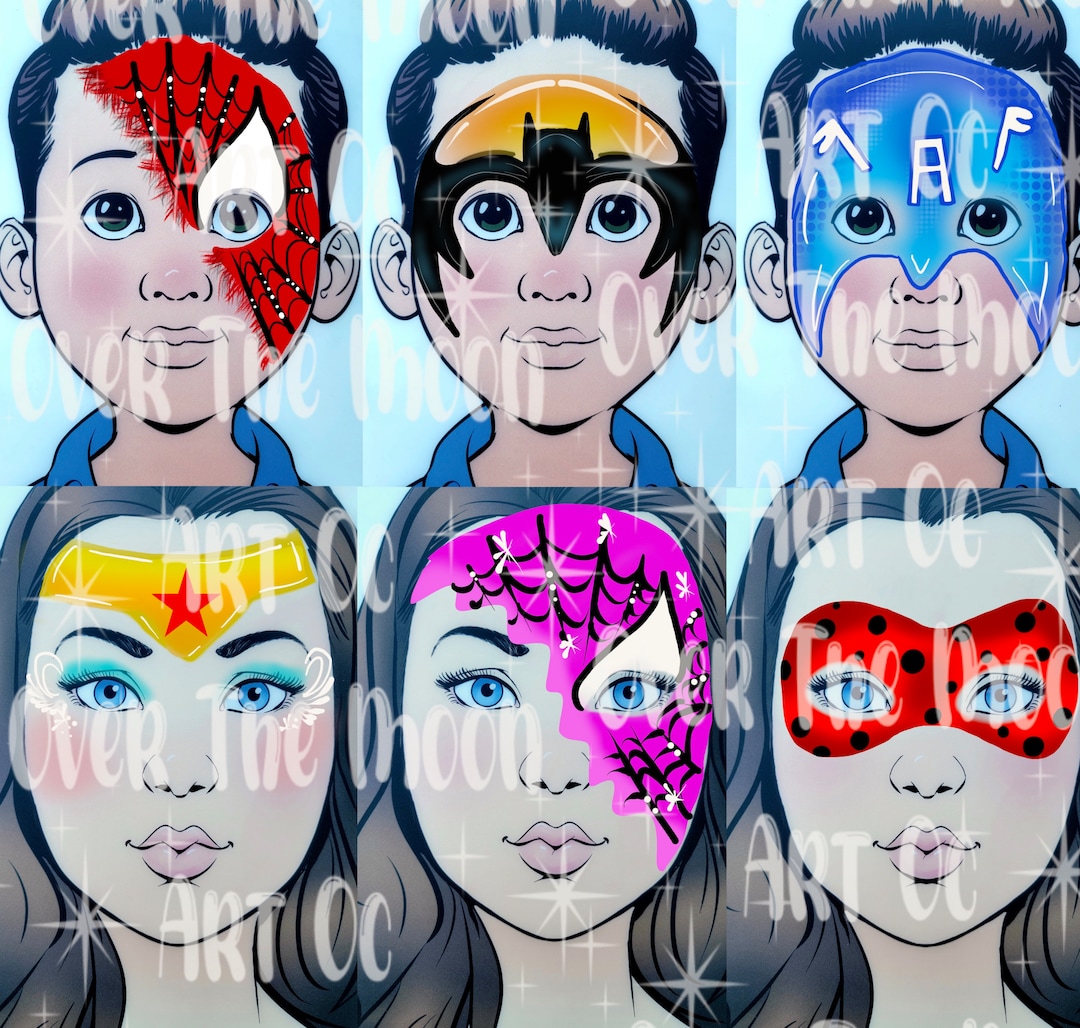 Super Hero Face Paint Body Paint Digital Menu - Etsy