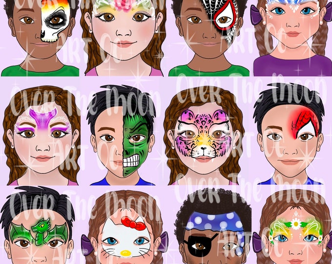 Face Painting Menu Board Easy Fast Face Paint Ideas Digital - Etsy Canada