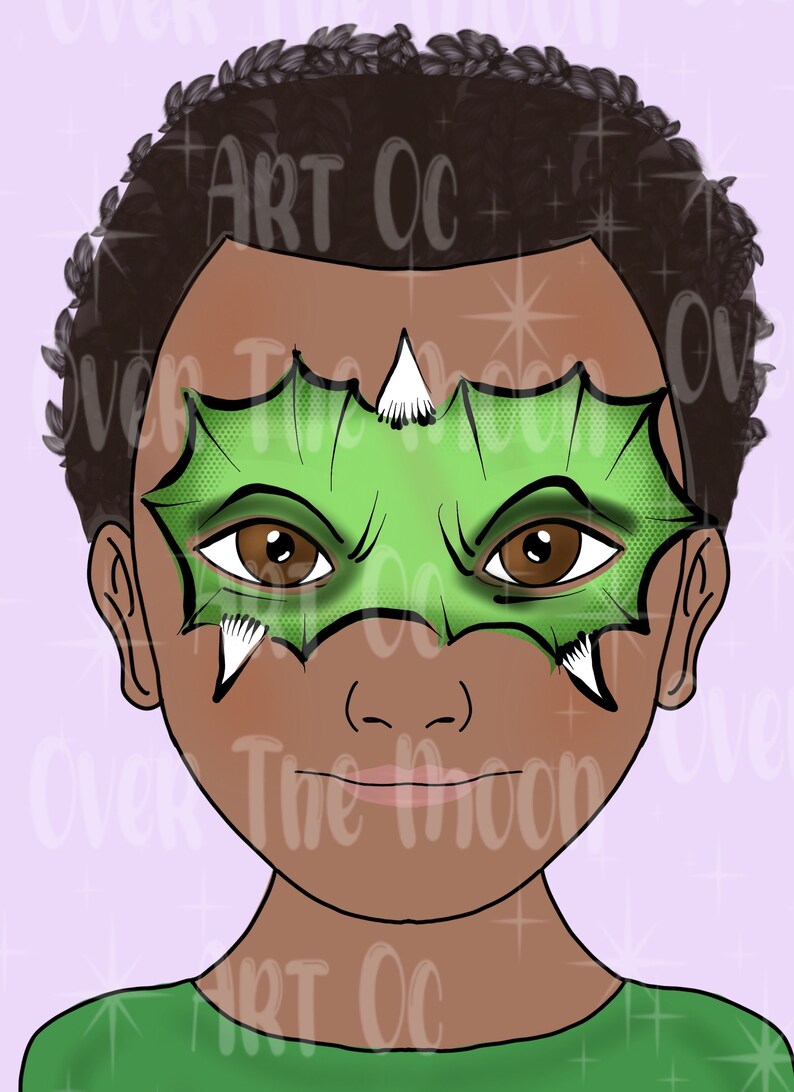 Male Front View Face Painting Template Blank Digital - Etsy