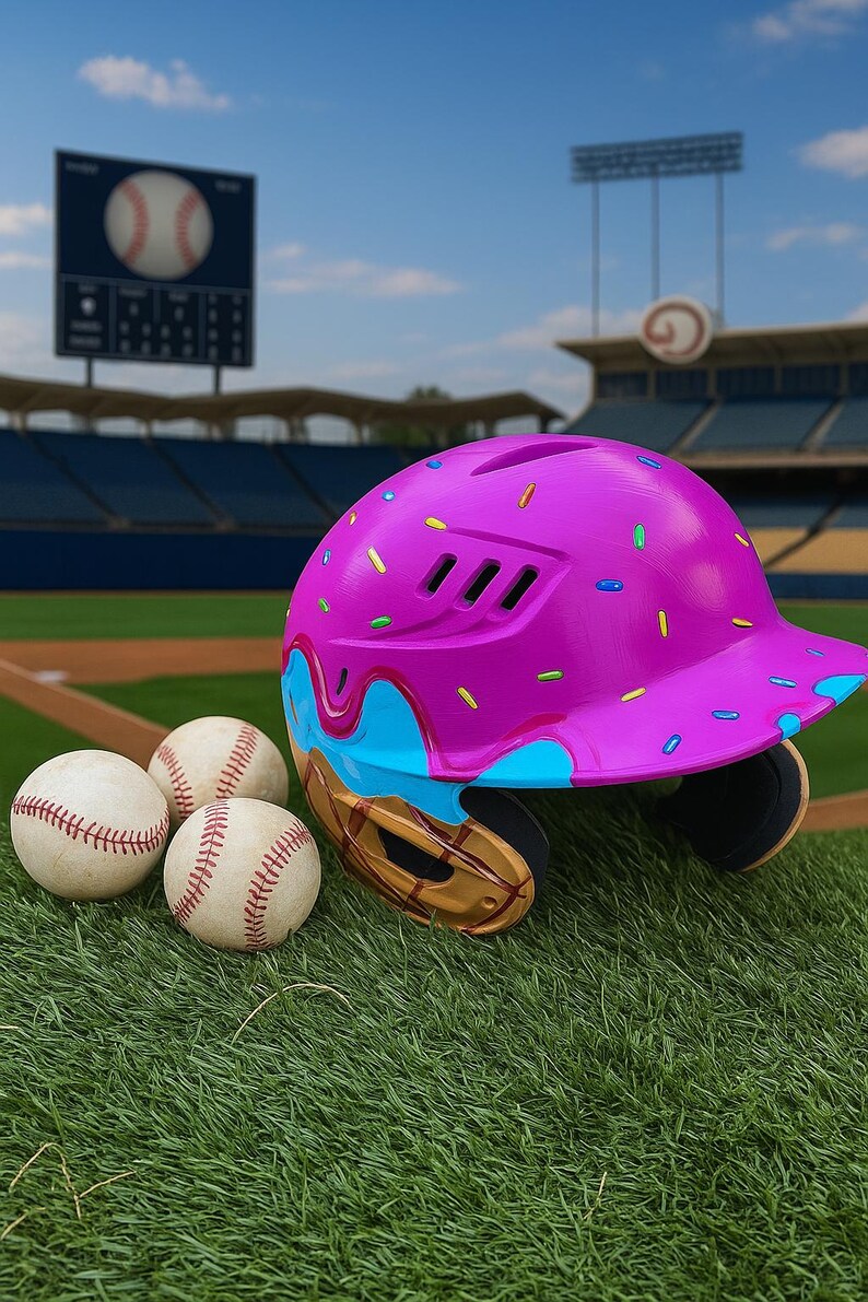 Baseball Ice Cream Drip Drippy Helmet Custom Painted - Etsy