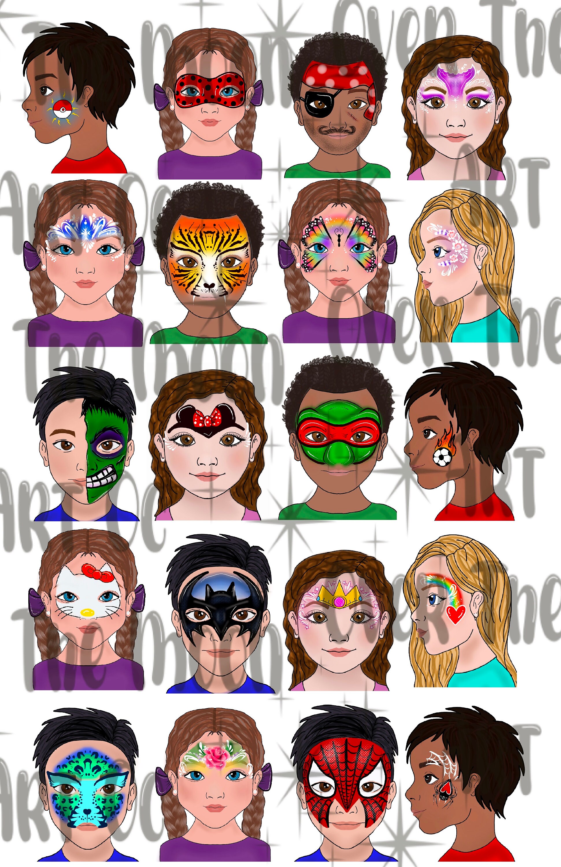 Face Painting Menu Designs Book Quick Easy Popular - Etsy