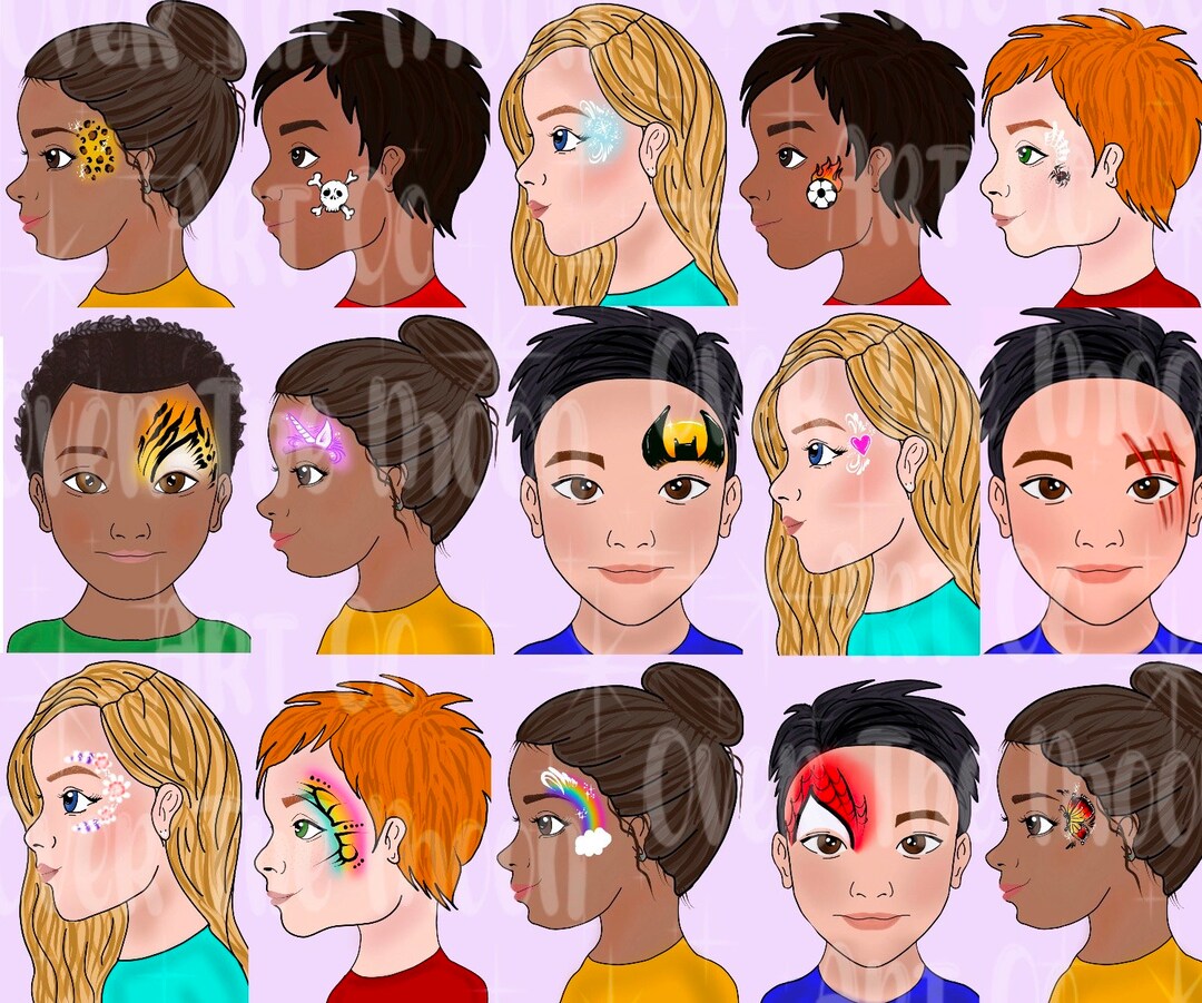 Face Paint Menu Board, Face Paint Word Board, Face Paint Quick Design ...