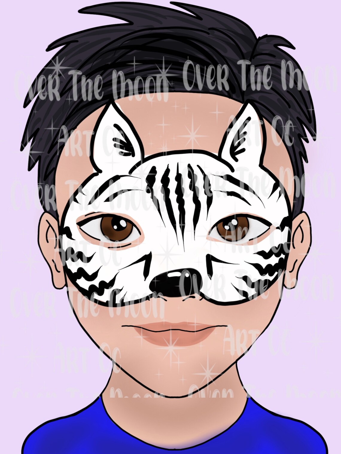 Face Painting Animal Menu Board Cat Dog Tiger Panda Fox Face Painting ...