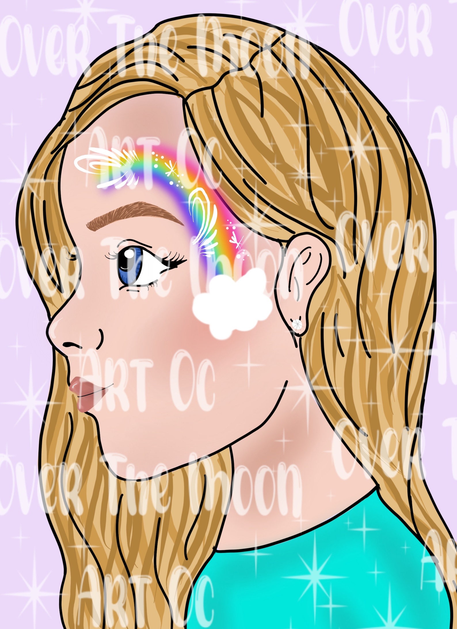 Female Girl Side Profile Template - Etsy