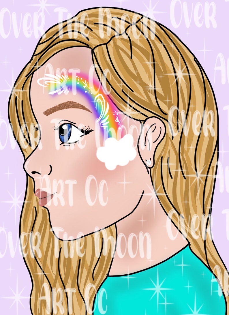 Female Girl Side Profile Template - Etsy