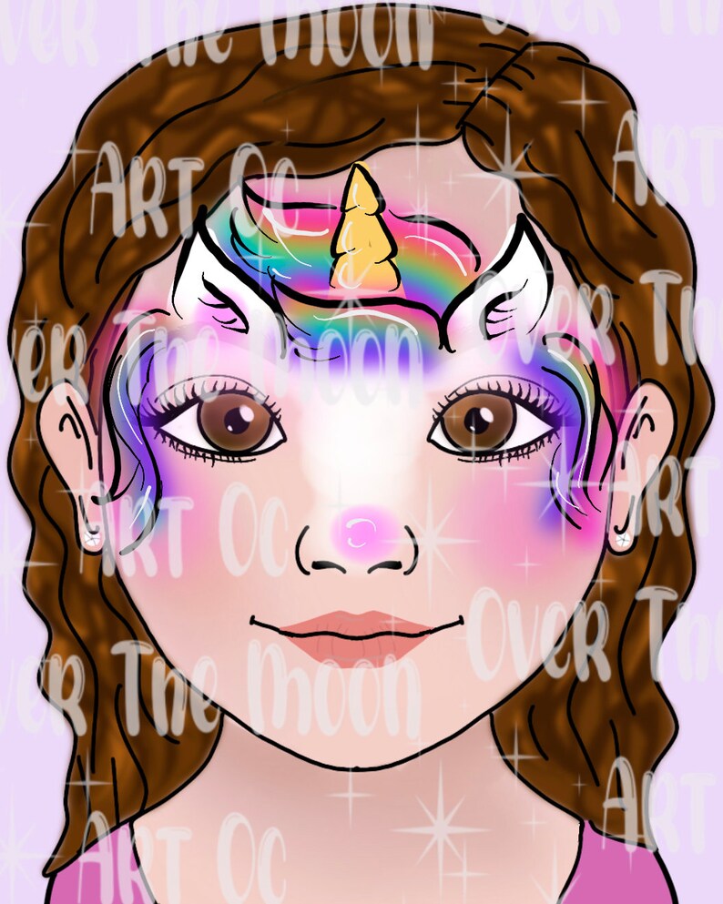 Face Painting Female Girl Template Digital - Etsy