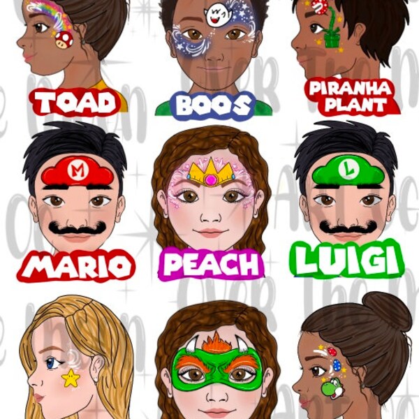 Super Mario Face Painting - Etsy