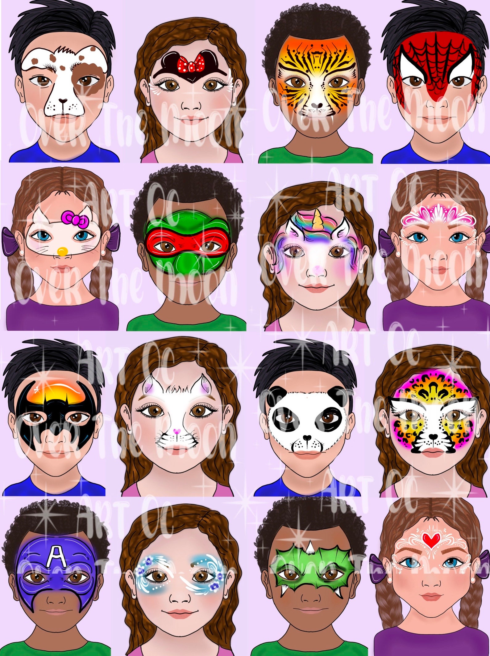 Face Painting Menu Board Digital Fast Faces Easy Face Painting - Etsy