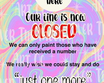 Face Painting Menu Line Closed Sign Template Digital Face Paint Line ...