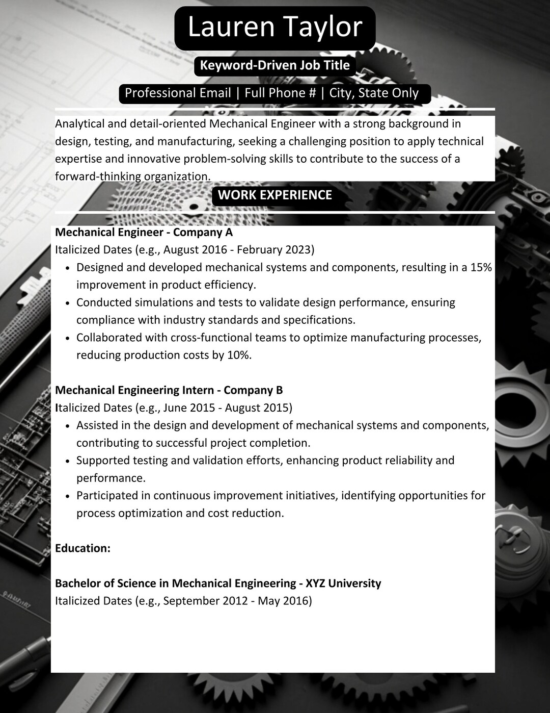 Ats-friendly Resume Templates Ingenious, Dazzling Designs for ...