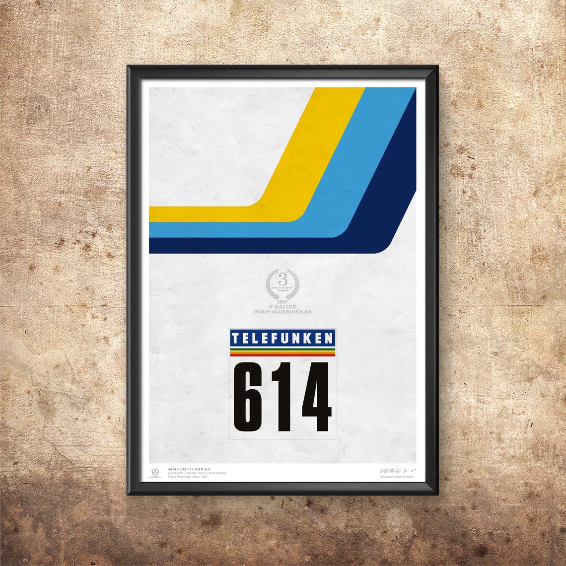 LIAZ NUMBERS Paris-dakar 1987 Set of 4 POSTERS / Digital - Etsy