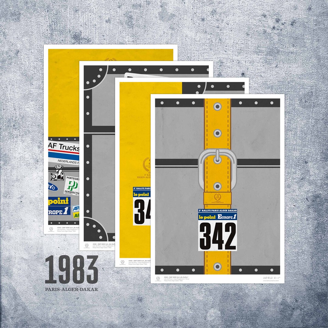 DAF NUMBERS Paris-dakar 1983 Set of 4 POSTERS / Digital - Etsy