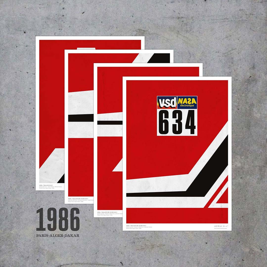 TATRA NUMBERS – Paris-dakar 1986 – Set of 4 POSTERS / Digital Download ...