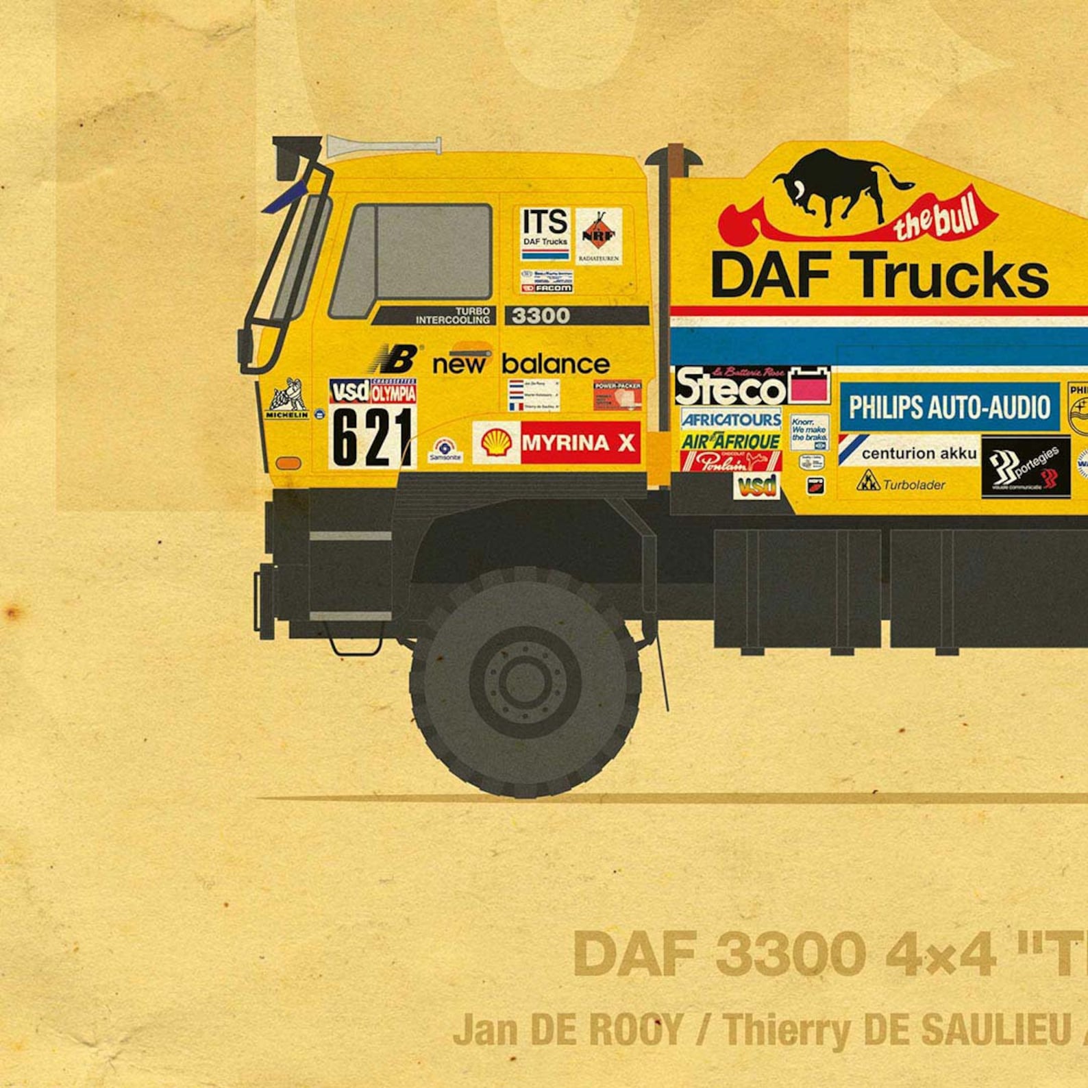 DAF Trucks on Rally Paris-dakar 1985 / POSTER / Digital Download - Etsy
