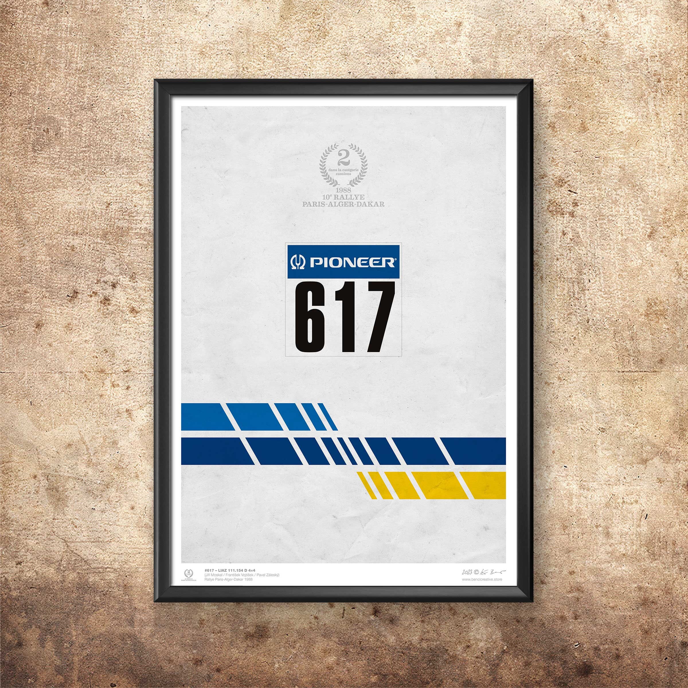 LIAZ NUMBERS Paris-dakar 1988 Set of 4 POSTERS / Digital - Etsy