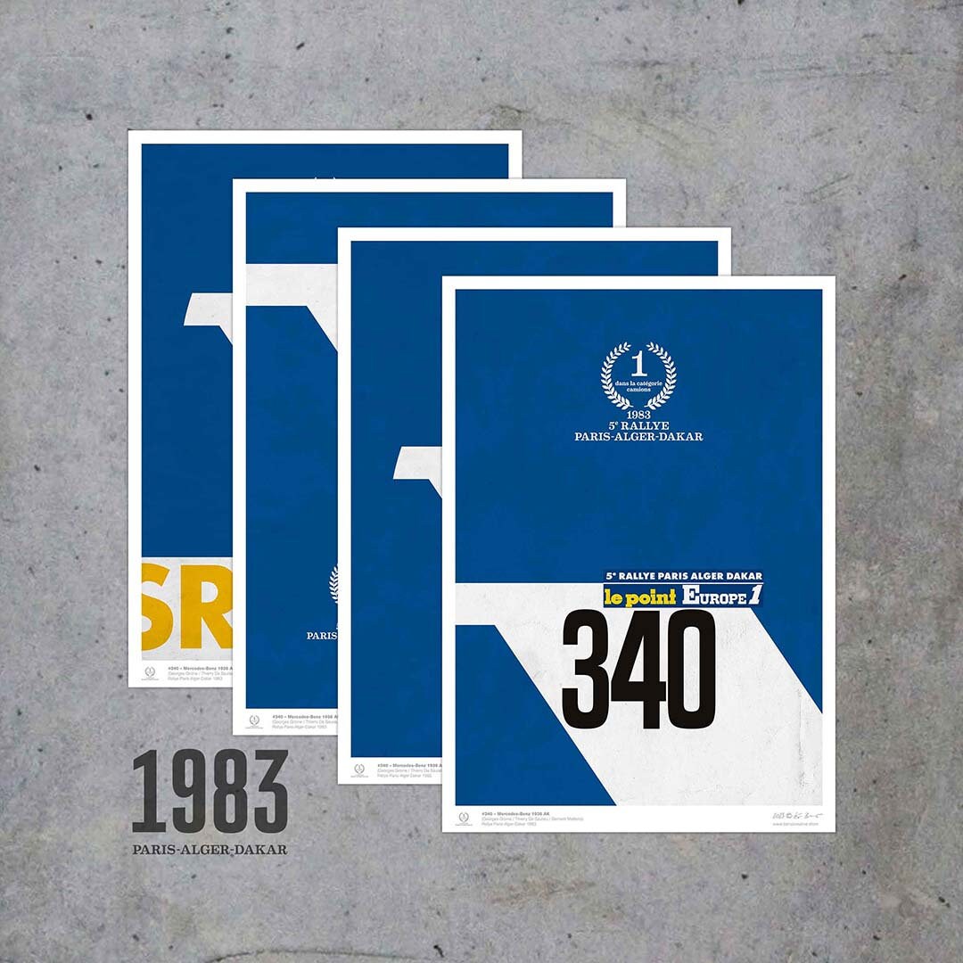 Georges GROINE NUMBERS – Paris-dakar 1983 – Set of 4 POSTERS / Digital ...