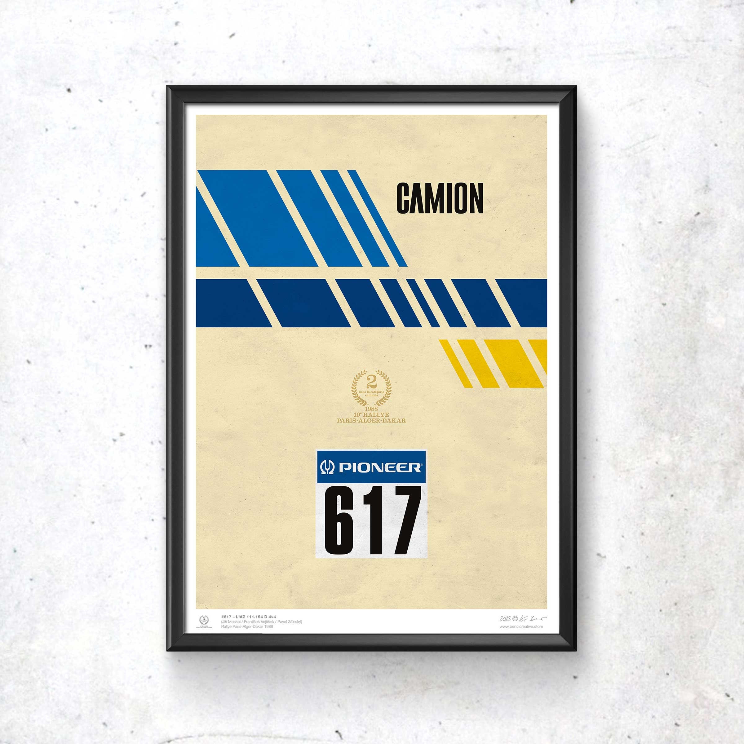 LIAZ NUMBERS Paris-dakar 1988 Set of 4 POSTERS / Digital - Etsy