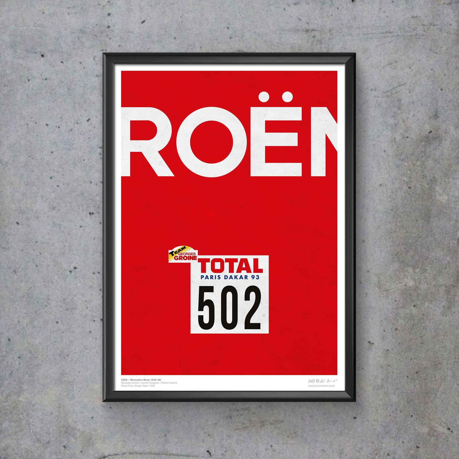 Georges GROINE NUMBERS Paris-dakar 1993 Set of 4 POSTERS / Digital ...