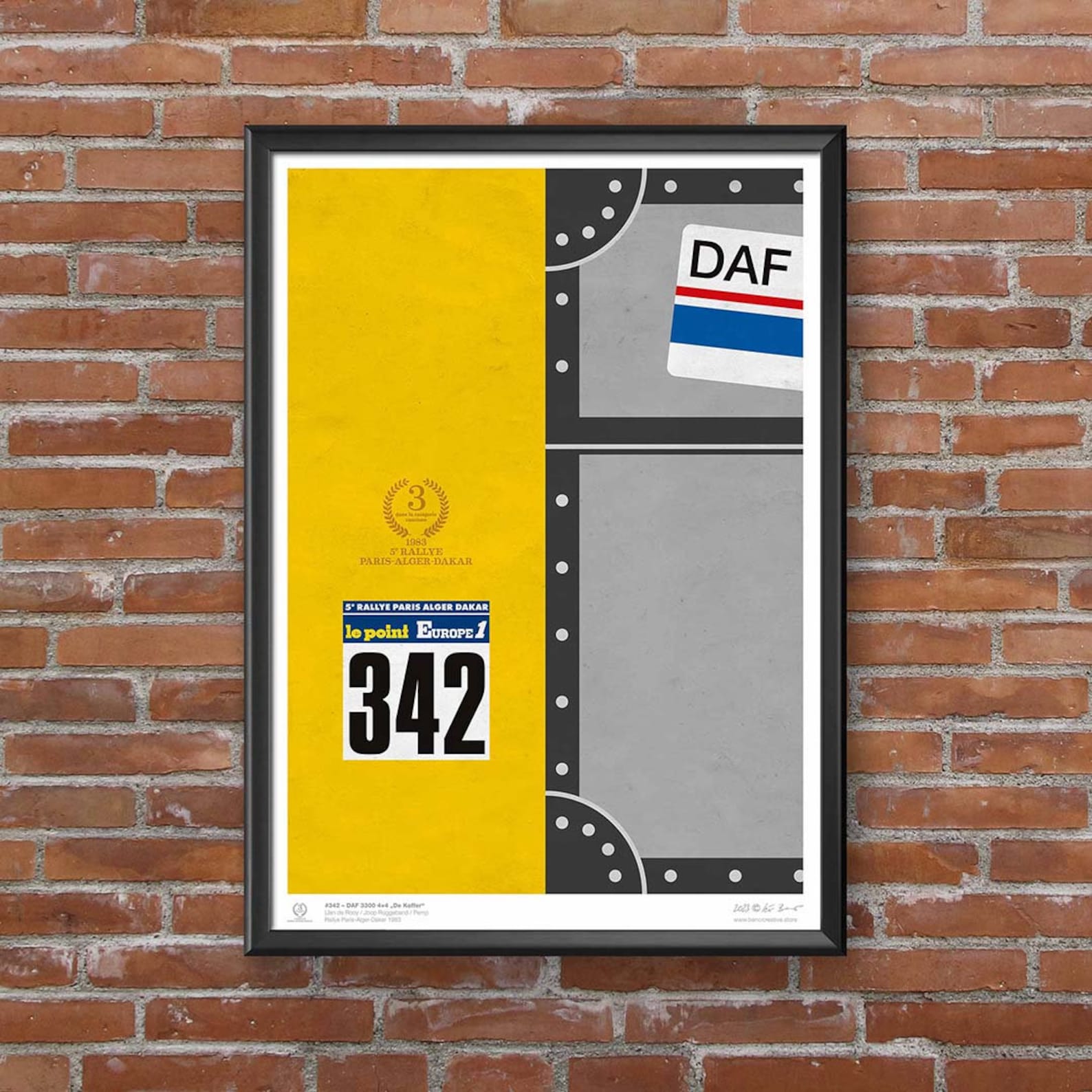 DAF NUMBERS – Paris-dakar 1983 – Set of 4 POSTERS / Digital Download - Etsy