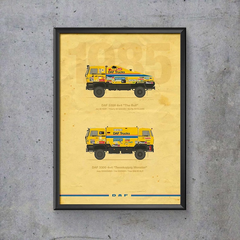 DAF Trucks on Rally Paris-dakar 1985 / POSTER / Digital Download - Etsy