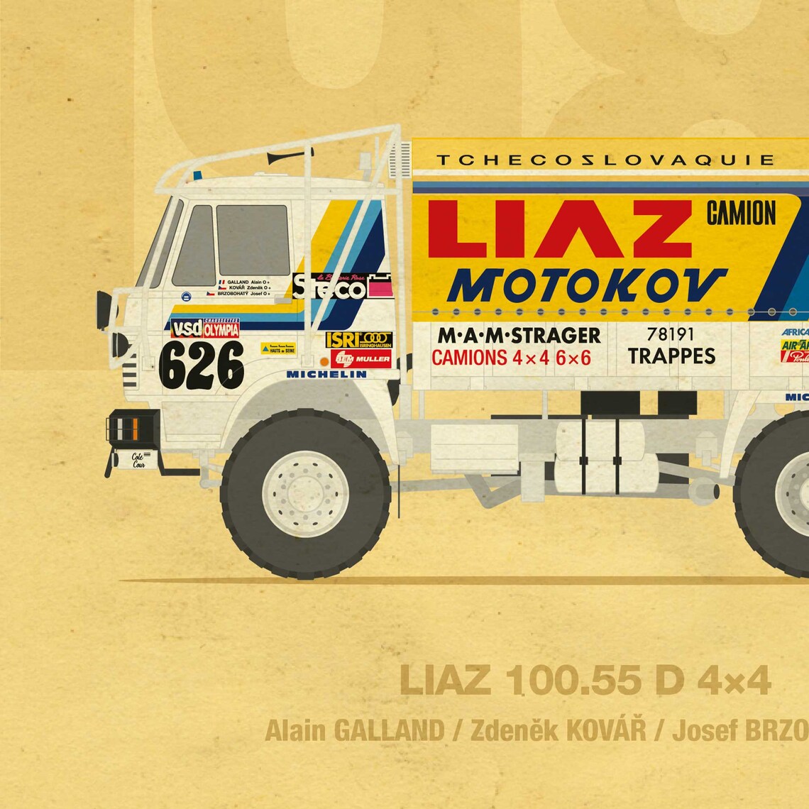 LIAZ on Rally Paris-dakar 1985 / POSTER / Digital Download - Etsy