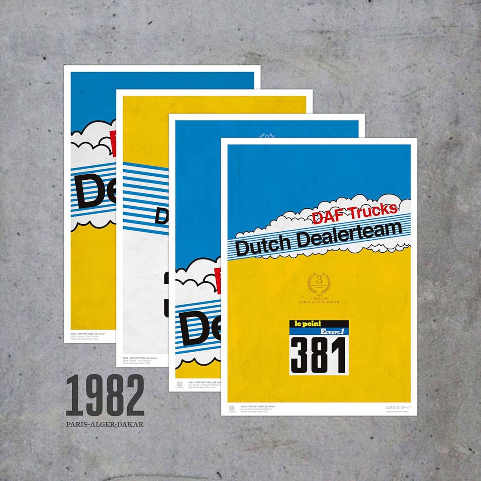 DAF NUMBERS – Paris-dakar 1982 – Set of 4 POSTERS / Digital Download - Etsy
