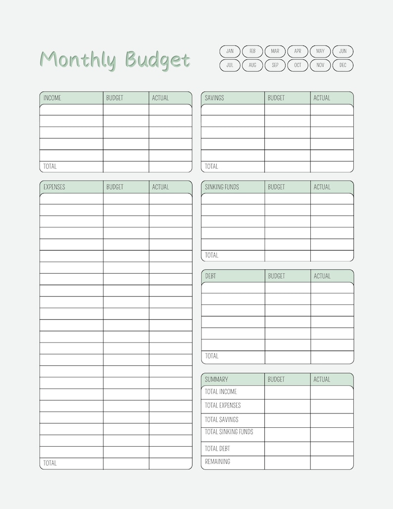 Budget Planner - Etsy