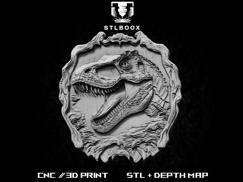 Dinosaurio 3D STL / Router CNC / Tallado en madera / Corte / Uso ...