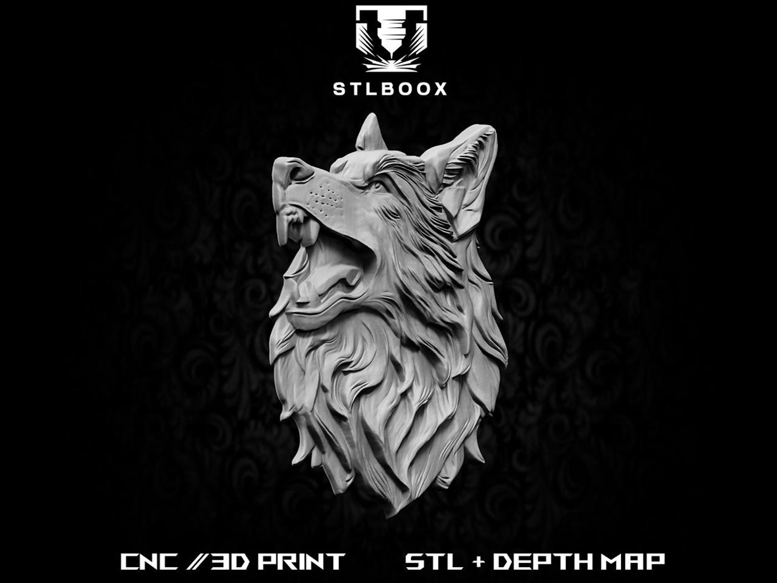 Wolf 3D STL | CNC Router | Wood Carving | Cutting | Commercial Use ...