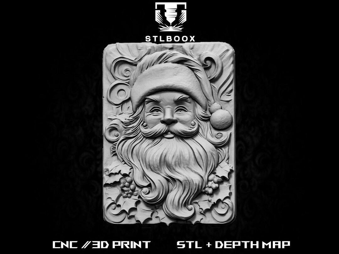 Santa Claus STL CNC, 3D File, Vetric, V-carve, Wood Engrave, Metal ...