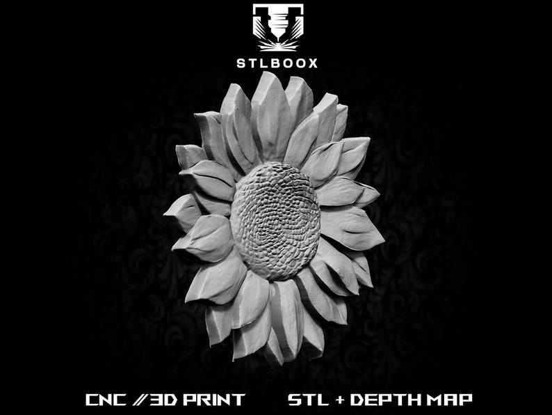 Sunflower 3D STL | CNC Router | Wood Carving | Cutting | Commercial Use ...