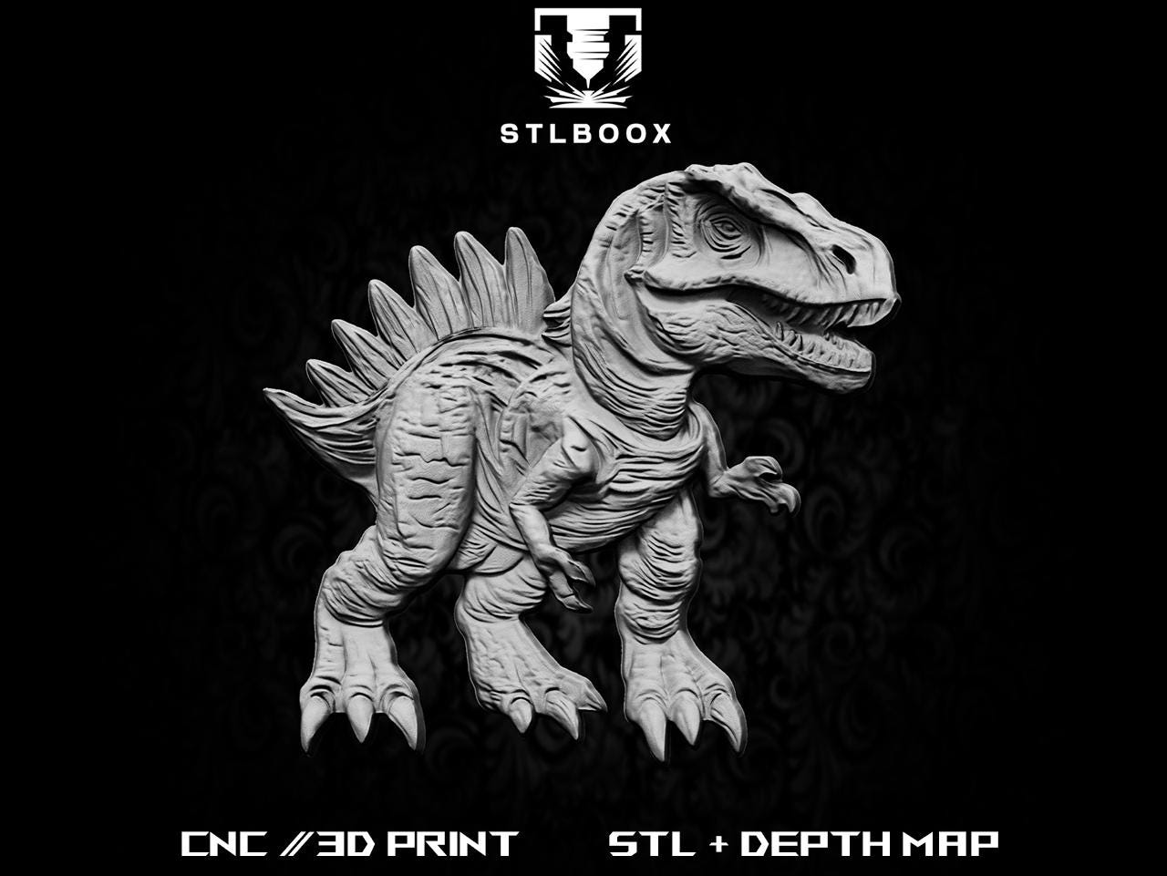 Dinosaur 3D STL | CNC Router | Wood Carving | Cutting | Commercial Use ...